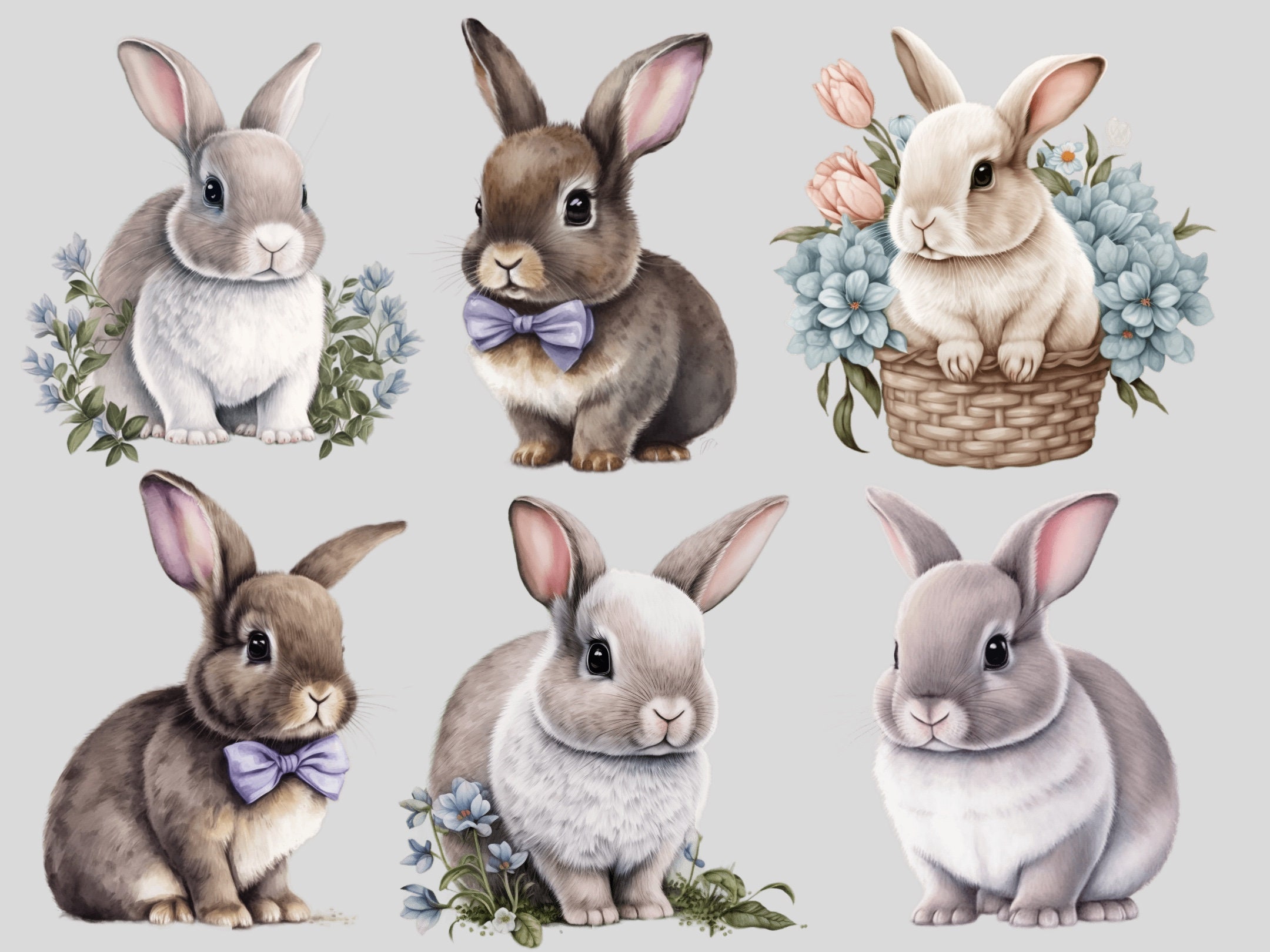 Bunny Clipart, Watercolor Bunny Clip Art, Easter Bunny Png, Watercolor ...