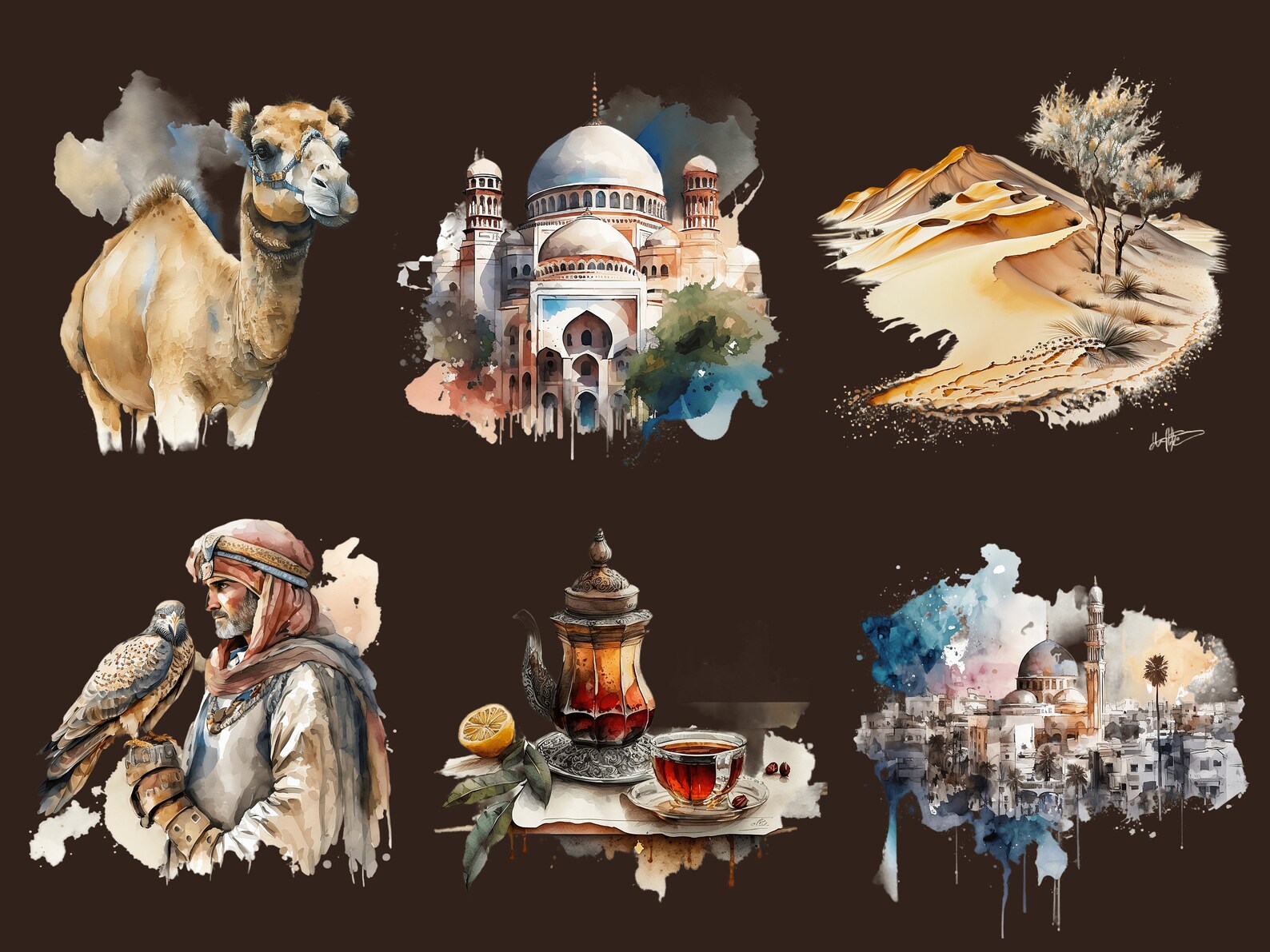 Arabic Clipart Bundle, Middle East Clipart, Sultan Png, Mosque Clipart ...