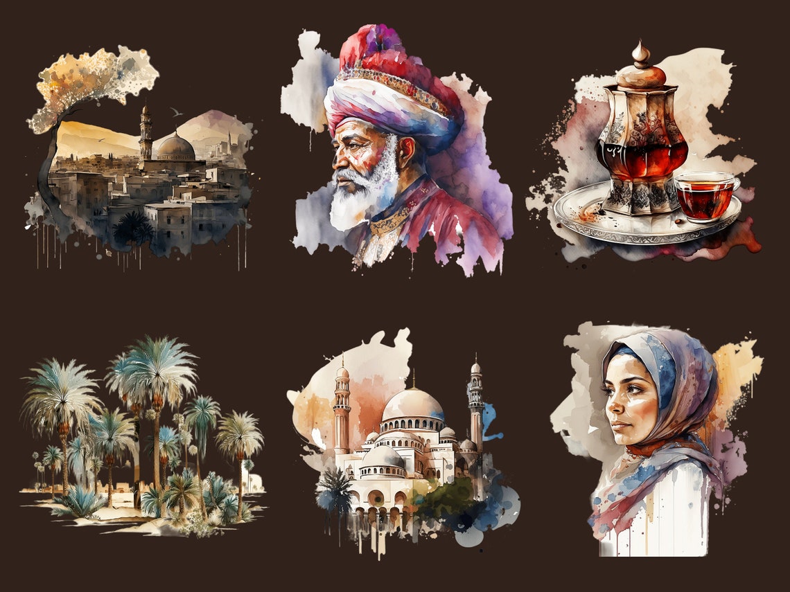 Arabic Clipart Bundle, Middle East Clipart, Sultan Png, Mosque Clipart ...