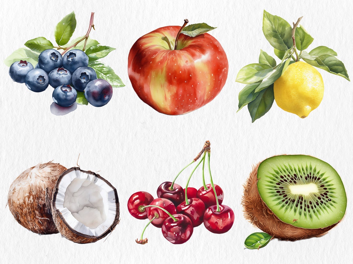 Fruits Clipart Png, Strawberry Clipart, Fruit Clipart Bundle, Unlimited ...