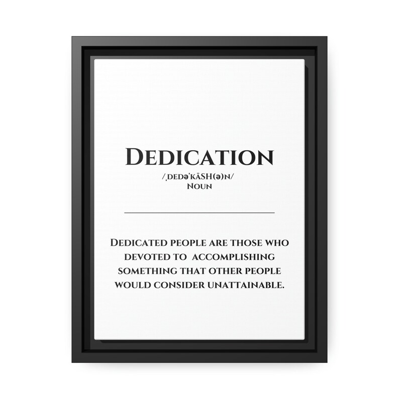 Dedication Definition Canvas - Etsy