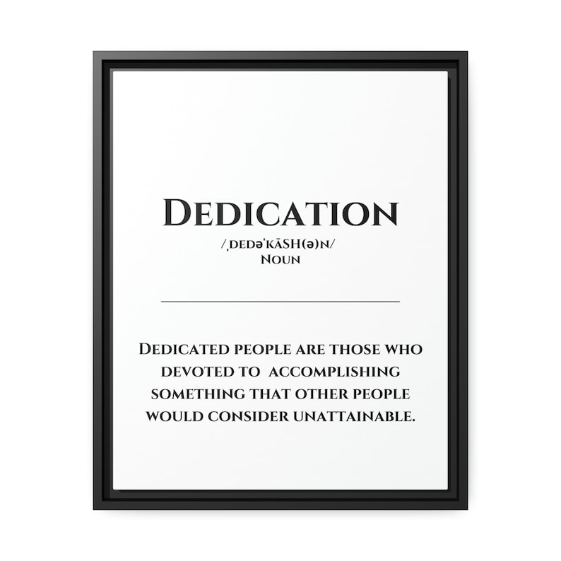 Dedication Definition Canvas - Etsy