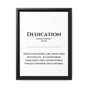 Dedication Definition Canvas - Etsy