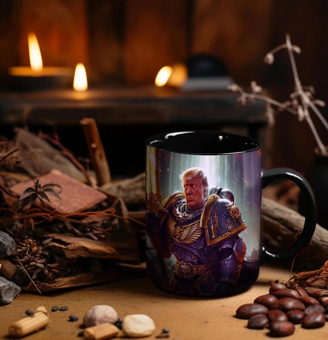 Historical Warrior President Mug, Armor Crusader Coffee Cup, Trump as ...