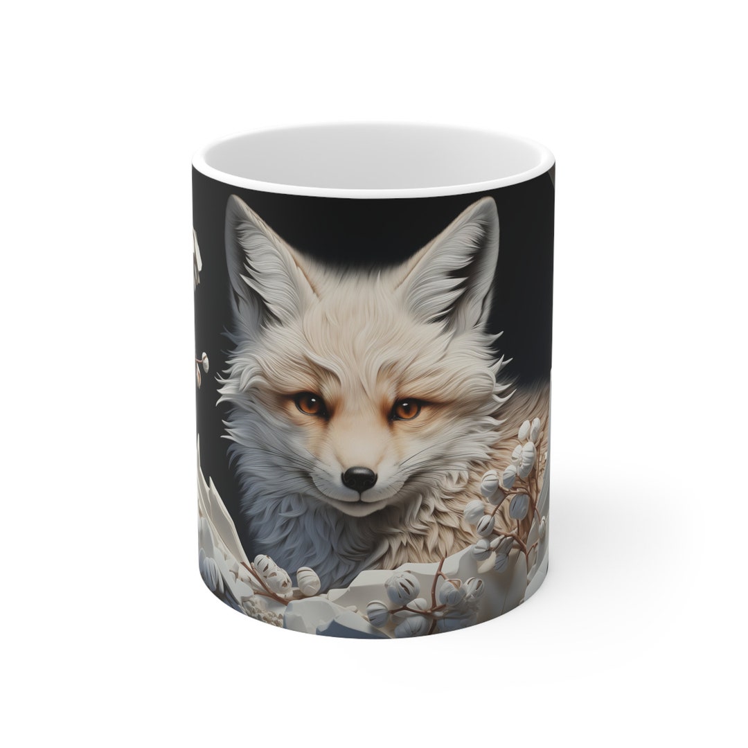 Coffee Mug, Winter Fox, Ice Wall, X-mas Mug, Wildlife Forrest, Fox Mug ...