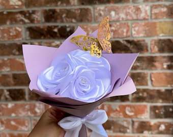 Emerald Green Eternal Rose Bouquet, Mothers Day, Graduation, Handmade Fake Flowers Bouquet, Ever ...