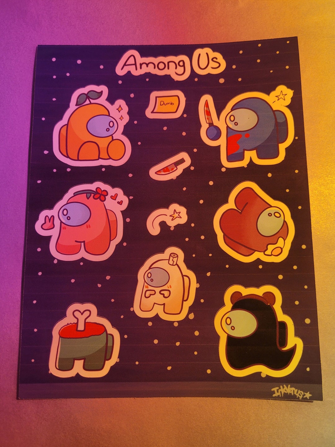 Among Us Sticker Sheet - Etsy