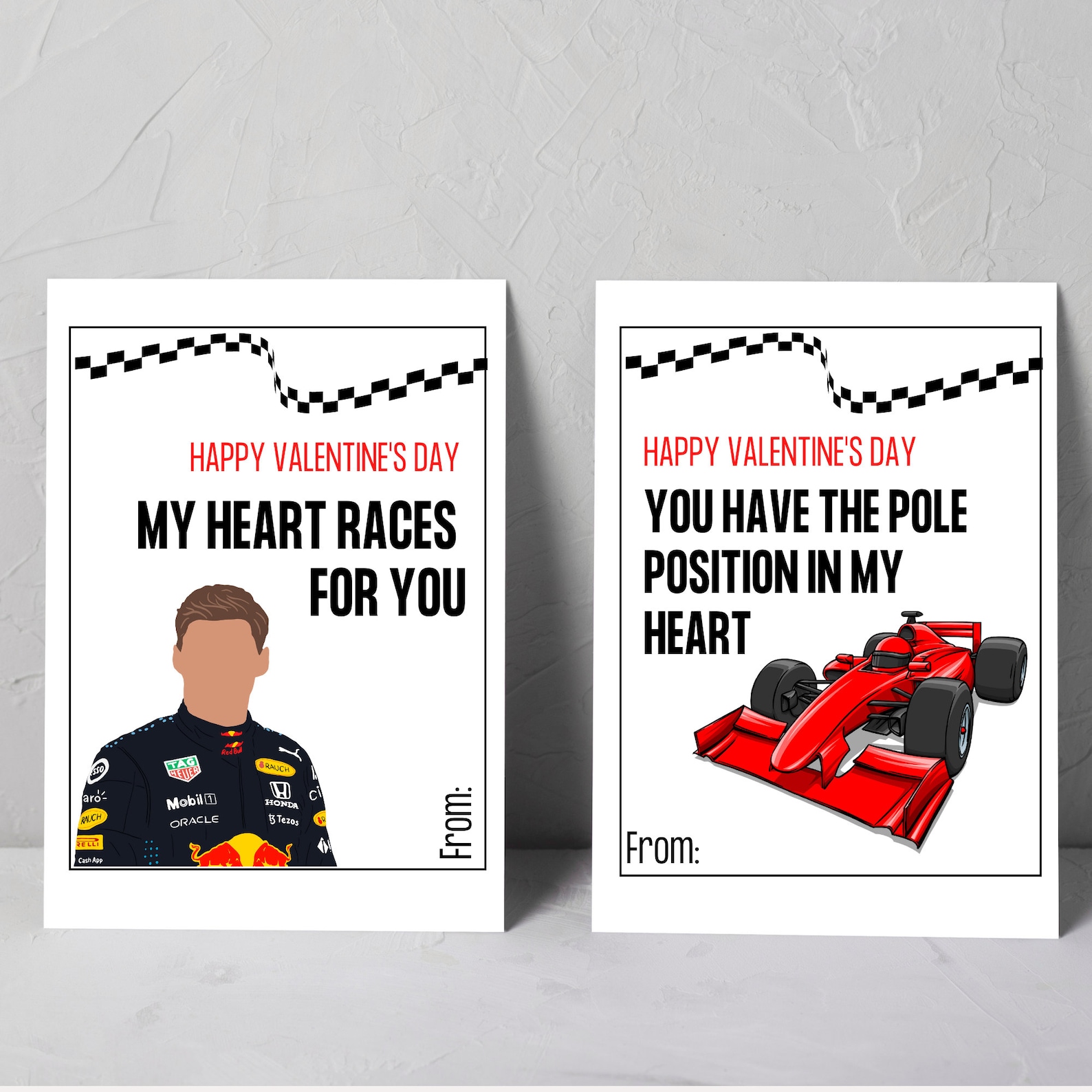 Formula 1 Valentines | Digital Download | Set of 4 Printable Valentines ...