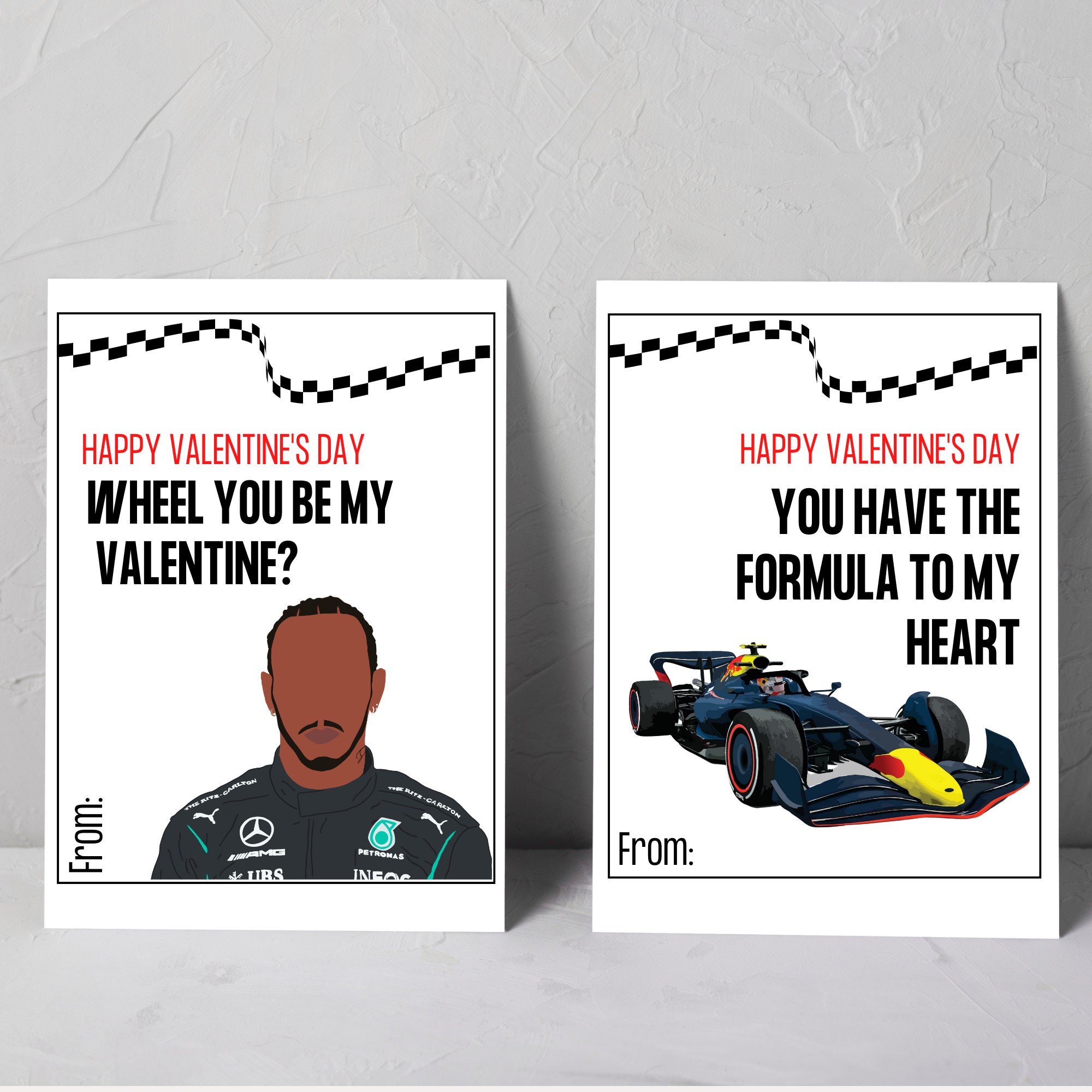 Formula 1 Valentines | Digital Download | Set of 4 Printable Valentines ...