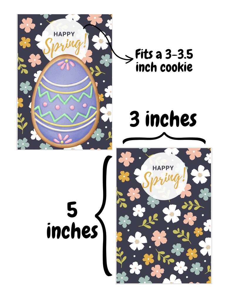 Happy Spring-printable Cookie Card-3.5x5 Inches & 5x7 Inches - Etsy