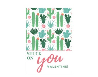 Valentines Day Printable Cookie Card 3.5” X 5” - Stuck on You ...