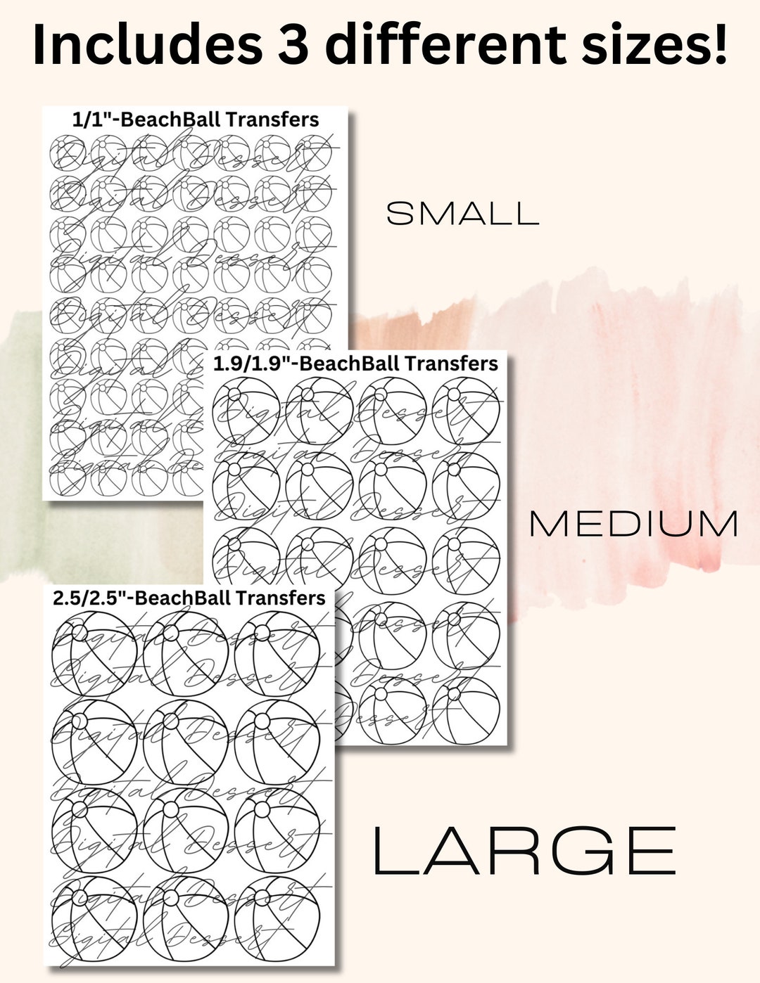 Beachball Transfer Sheet Digital Download - Etsy