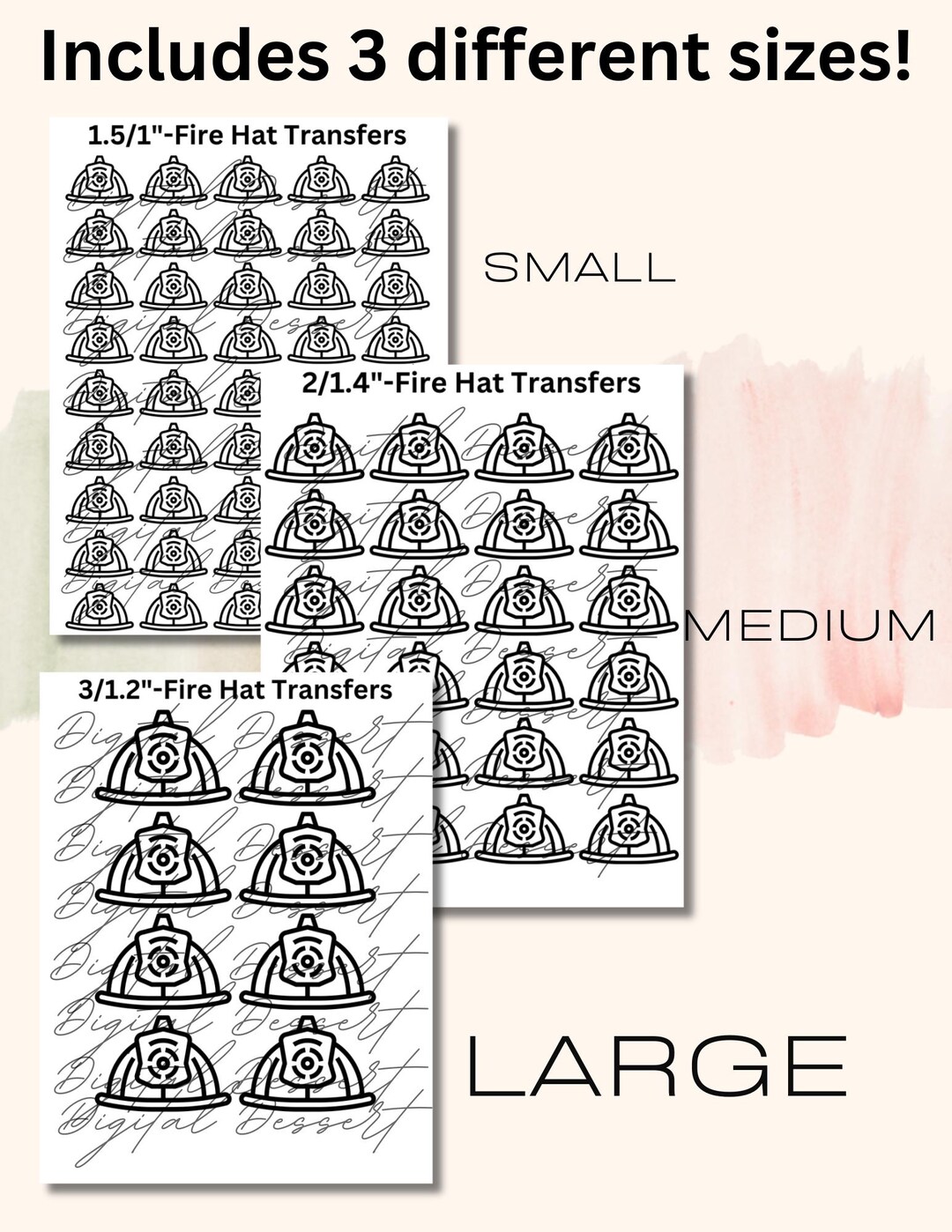 Fire Hat Transfer Sheet Digital Download - Etsy