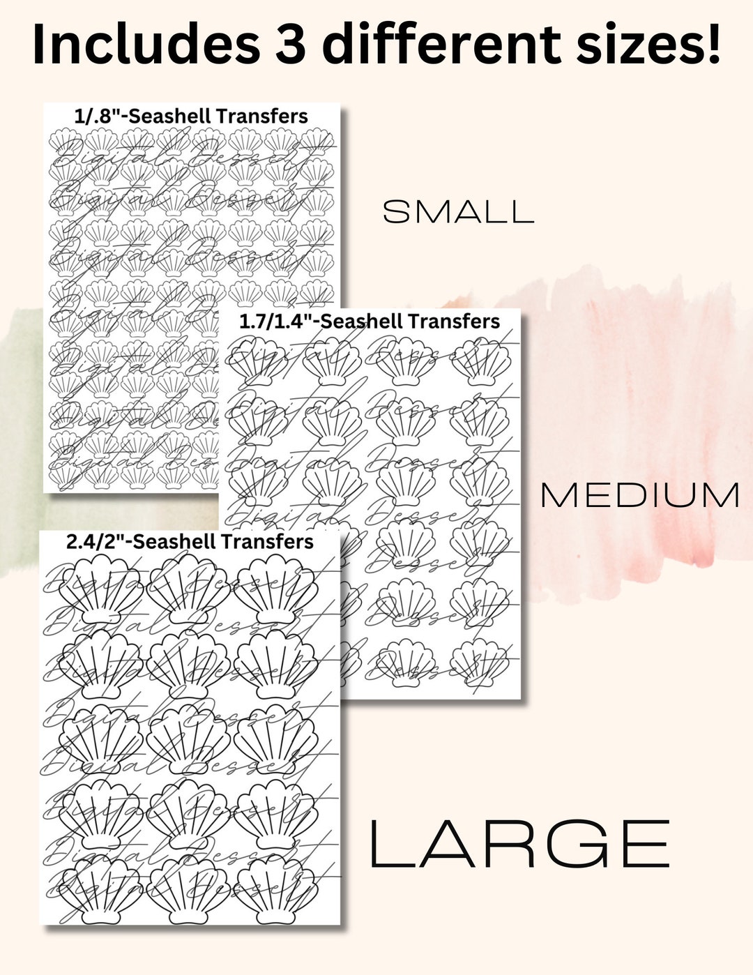 Seashell Transfer Sheet Digital Download - Etsy