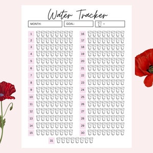 Water Tracker Printable, Best Printable, Planner, Planning, Daily ...