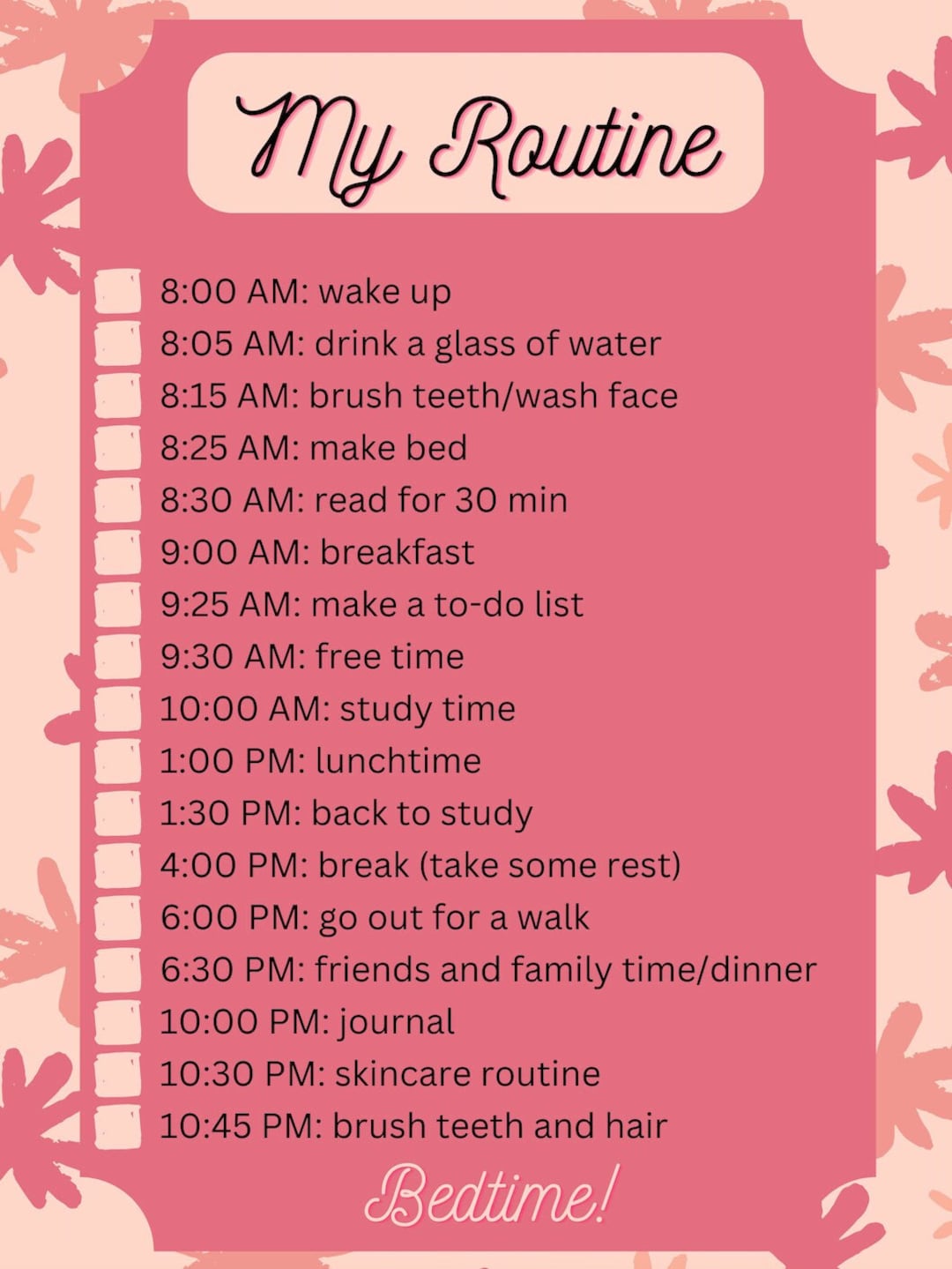 Daily Routine Checklist - Etsy