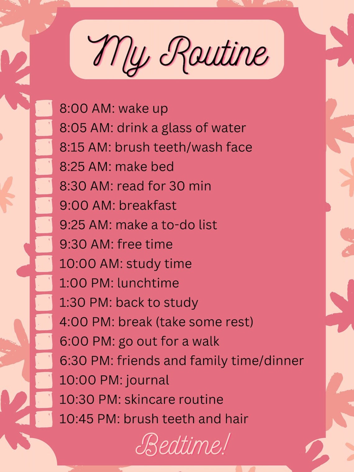 Daily Routine Checklist - Etsy