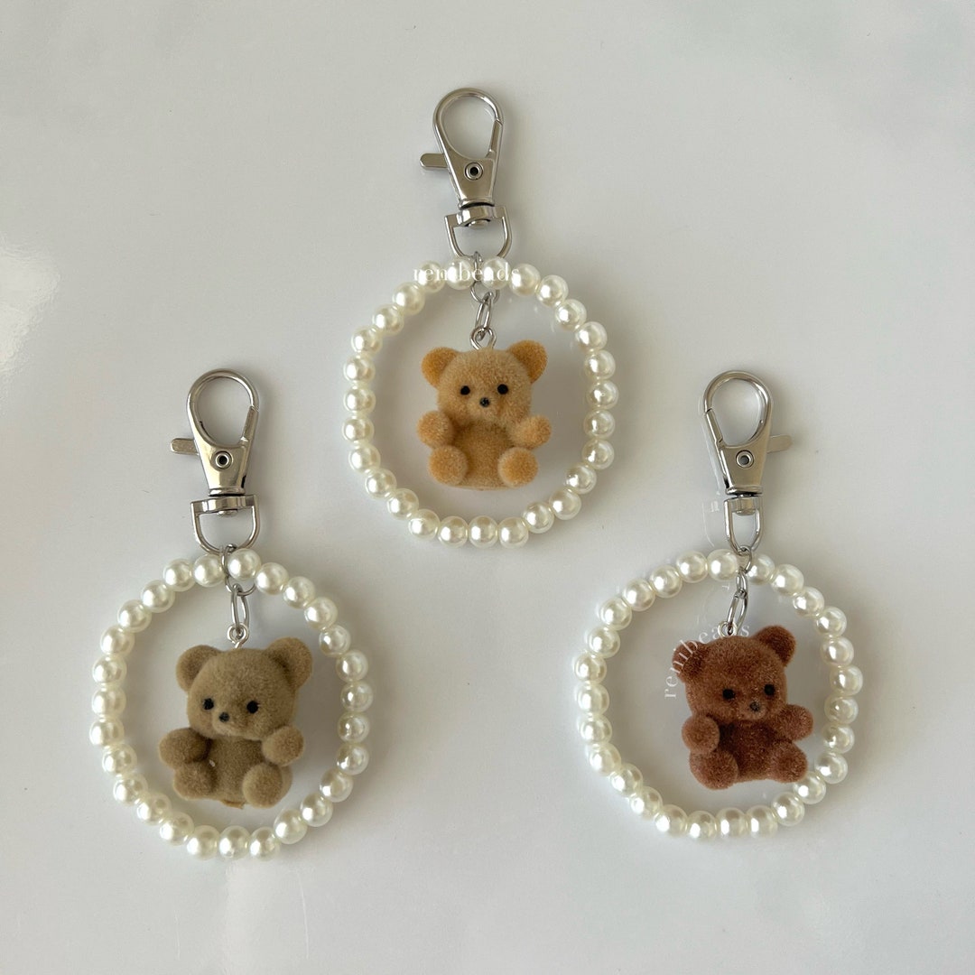 Coquette Bear Keychain Charm Beaded Keychain Aesthetic Bag Keychain ...