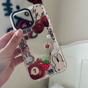 Strawberry Phone Charm Matching Strawberry Charms Keychain - Etsy