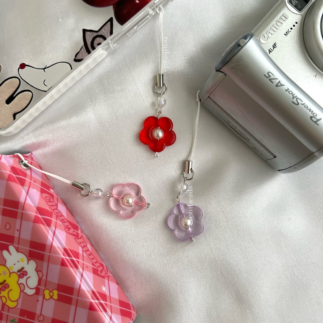 Flower Phone Charm Multicolor Keychain Dainty Simple Phone Strap for ...