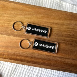 Music Code Keychain Scannable Song Code With Custom Text Side Double ...