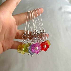 Flower Phone Charm Multicolor Keychain Dainty Simple Phone Strap for ...