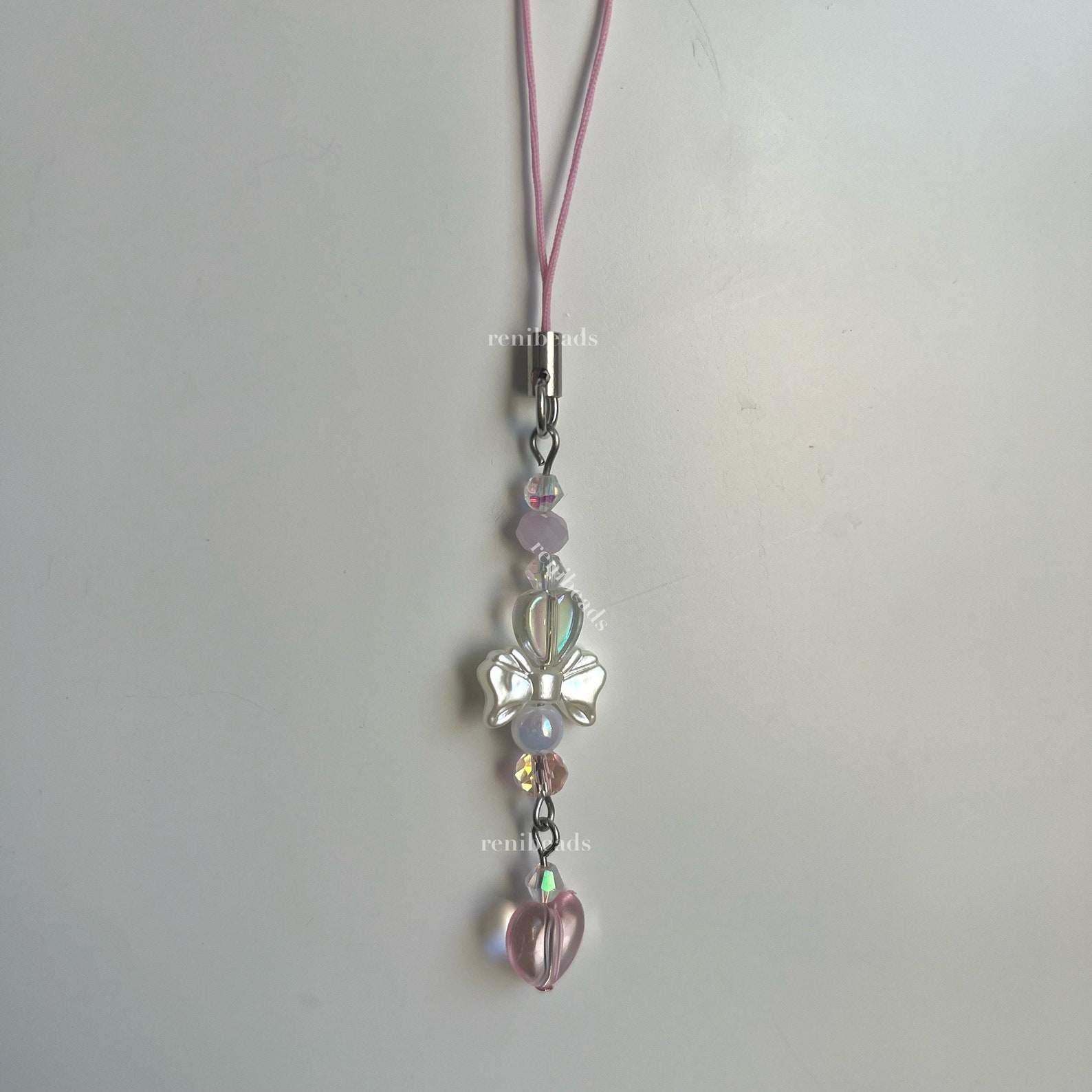 Pink Phone Charm Cute Beaded Keychain Aesthetic Phone Straps Y2k Star ...