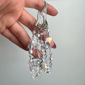 Simple Phone Charm Dainty Keychains, White Pearl Simple Coquette Y2k ...