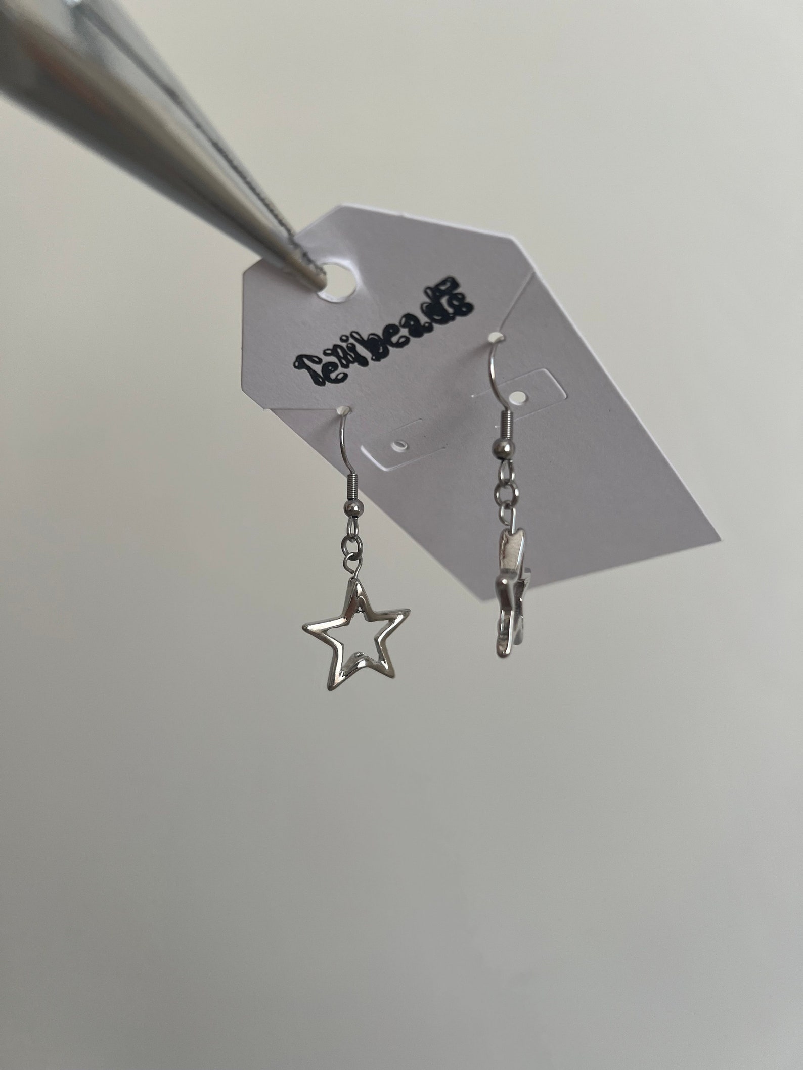 Y2k Star Earrings, Cyber Core Chrome Jewelry Silver Star Dangles ...