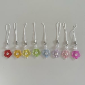 Flower Phone Charm Multicolor Keychain Dainty Simple Phone Strap for ...