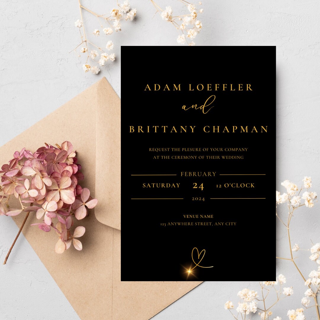 Invitación de boda con código QR, boda mínima, invitación moderna ...