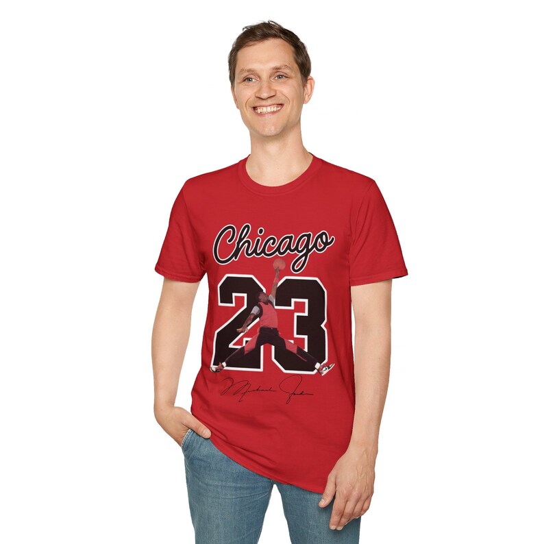 Michael Jordan Chicago 23 Softstyle T-shirt. - Etsy