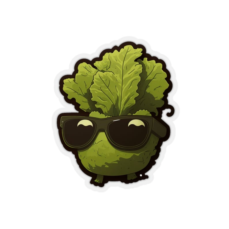 Cool Lettuce Sticker Kawaii Sticker Vinyl Sticker Veggie Sticker ...