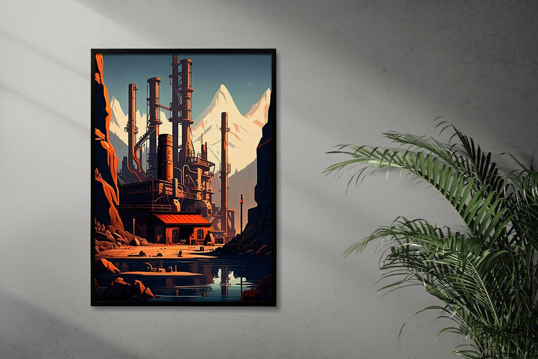 Industrial Art Digital Instant Download Art Unique Art Mountain Art ...