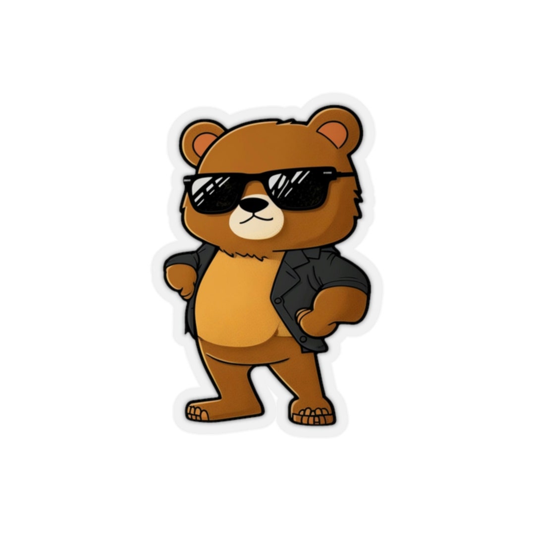Cool Bear Sticker Cool Teddy Bear With Sunglasses Stylish Bear Fancy ...