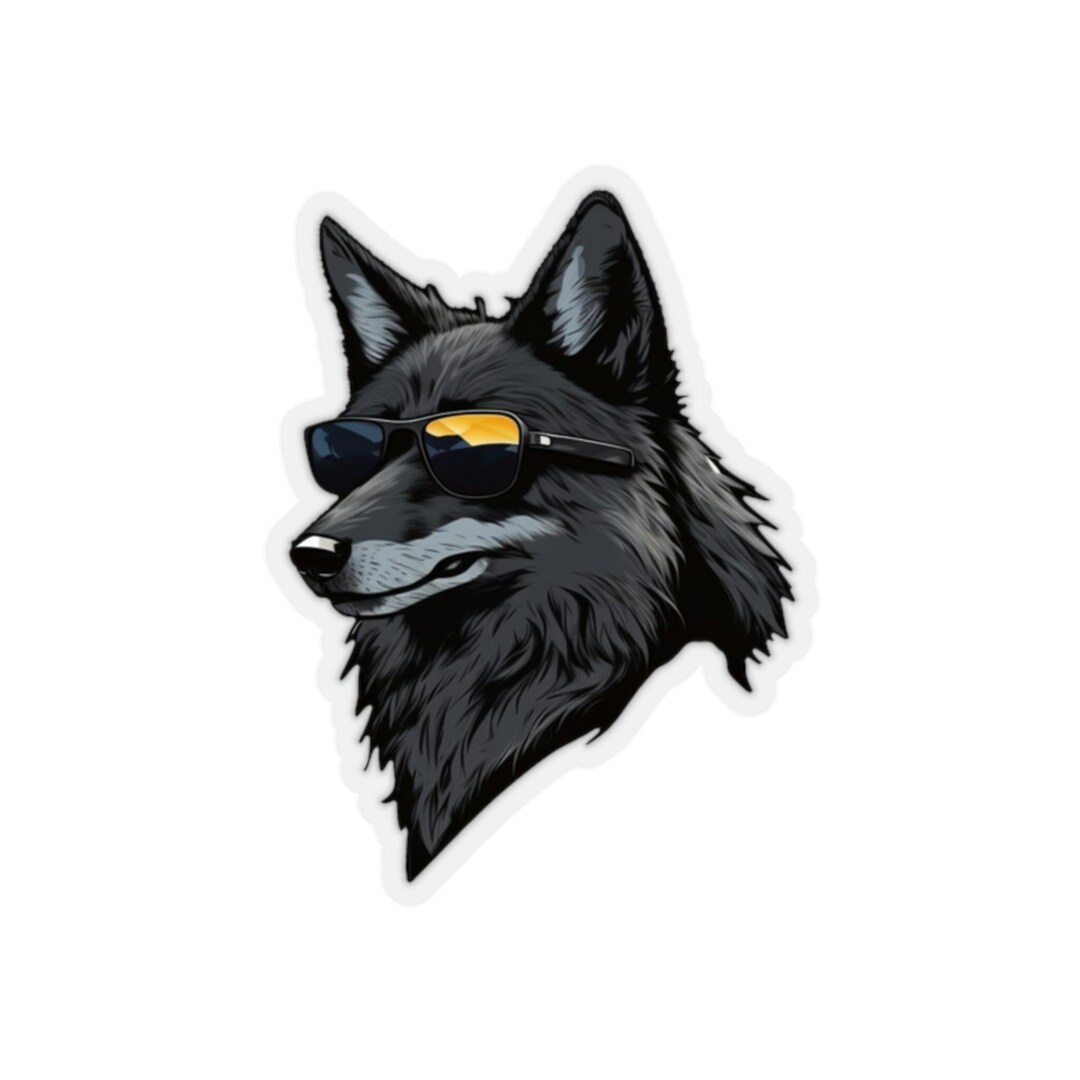 Cool Wolf Sticker Wild Animal Sticker Funny Sticker Wolf Dog Sticker ...