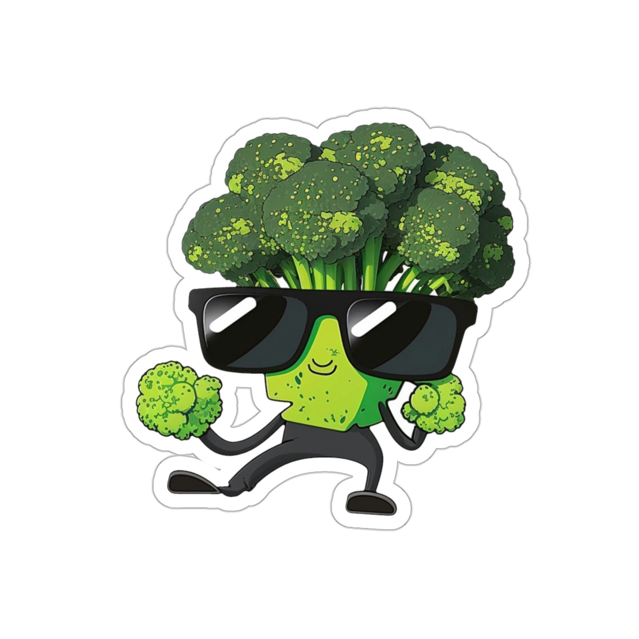Cool Broccoli Sticker Vegetarian Sticker Veggie Sticker Vegan Sticker ...