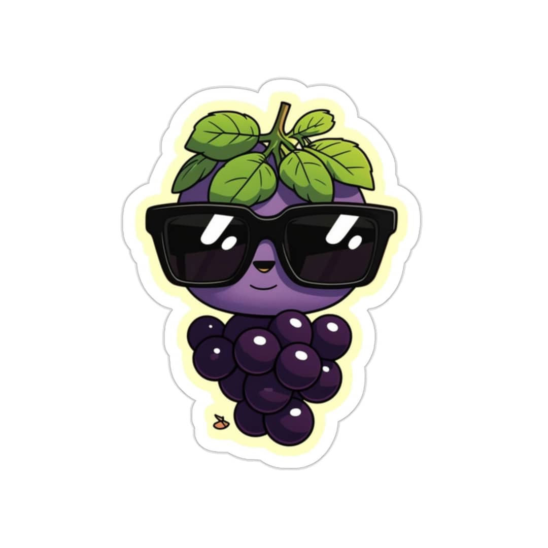 Cool Grape Sticker Grape Funny Sticker Funny Food Sticker Foodie ...