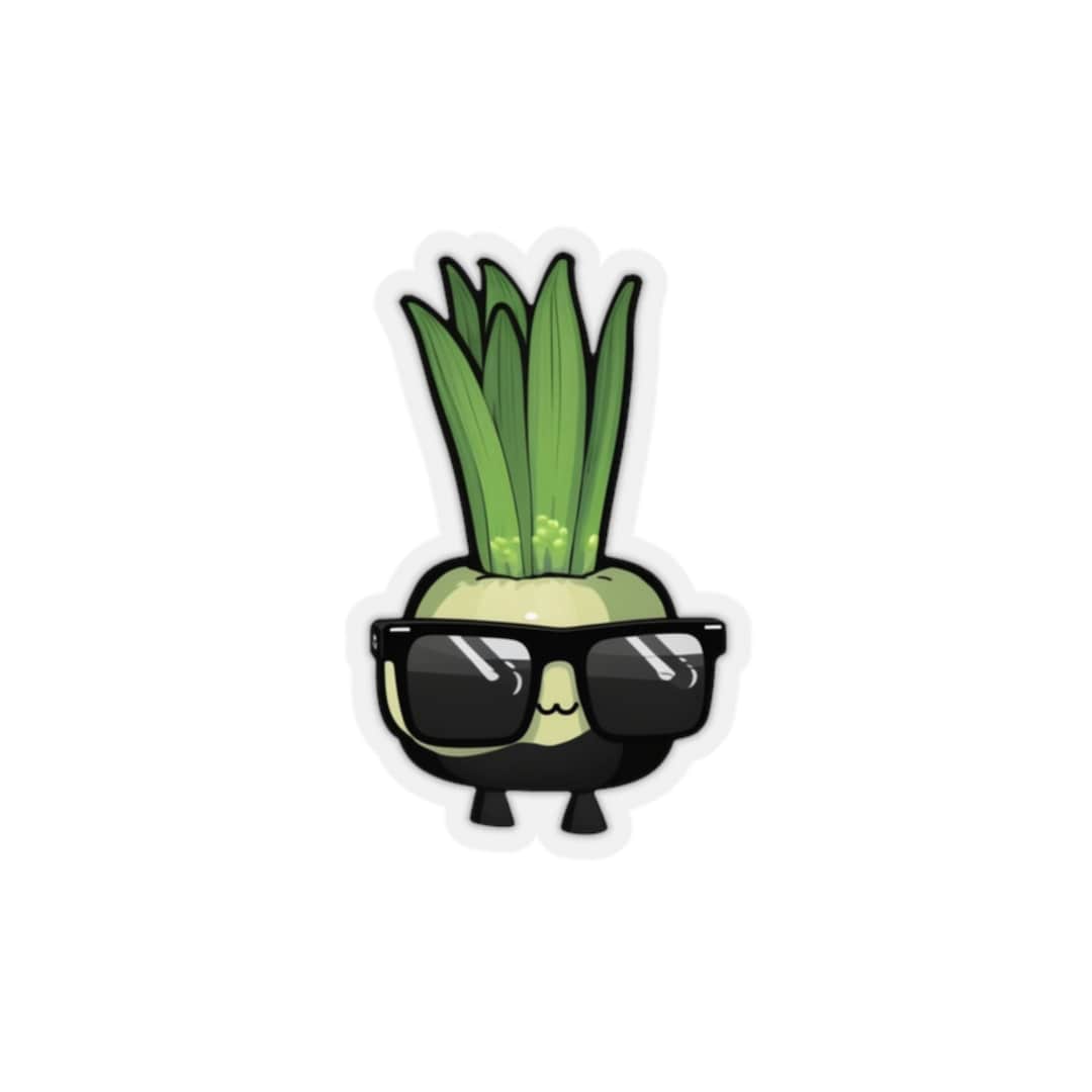 Cool Leek Sticker Vinyl Sticker Vegetarian Sticker Vegan Sticker ...