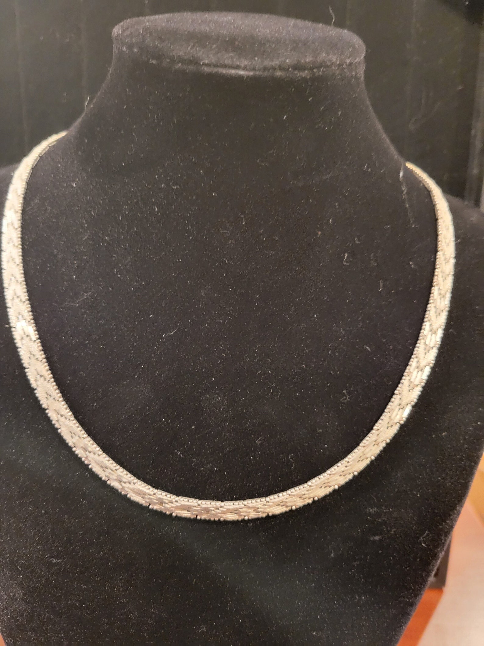 Beautiful Vintage Italian Sterling Silver Milor Necklace 18in Chevron Heavy Weight 36g Marked ...