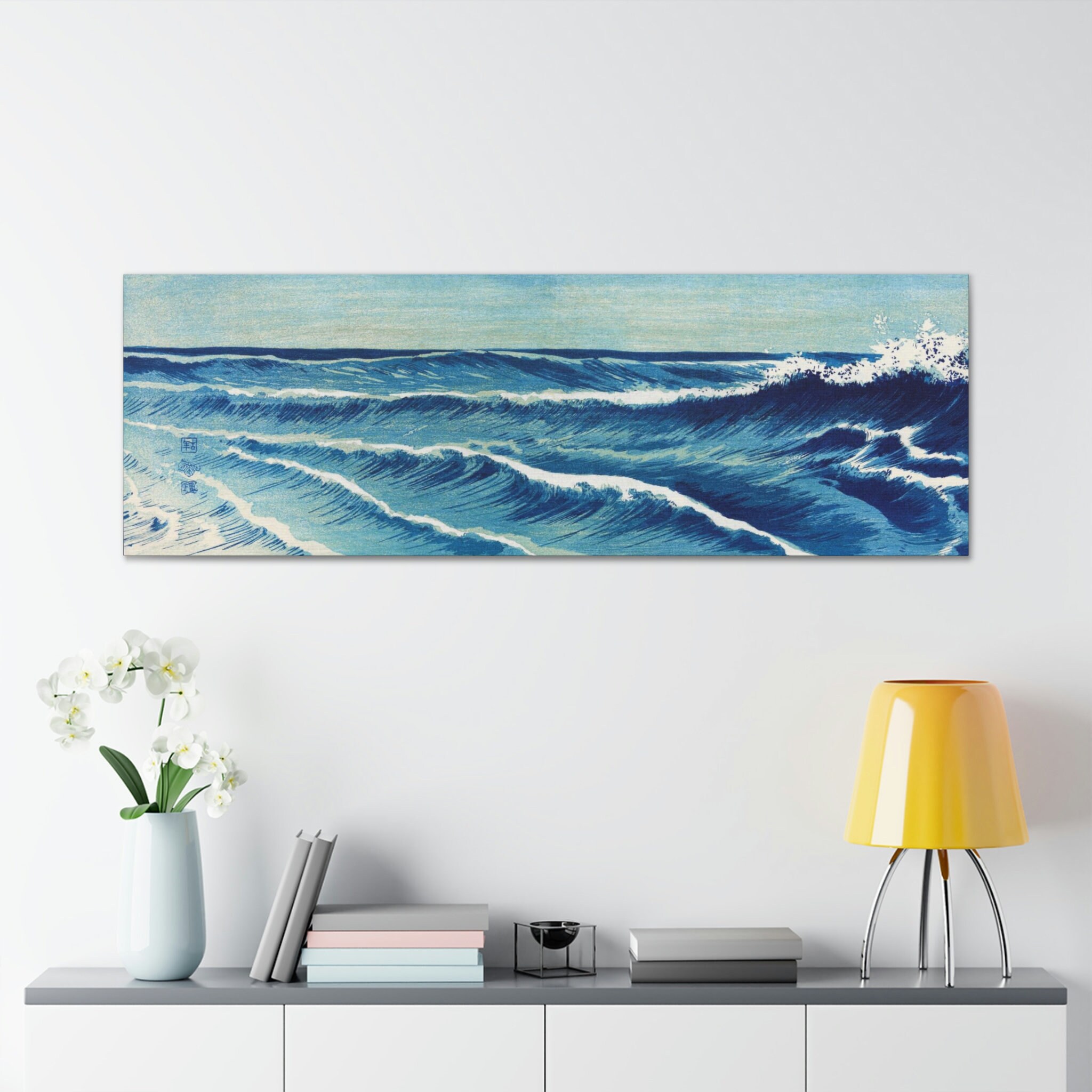 Ocean Waves, Vintage Japanese Woodcut Prints by Uehara Konen, Extra ...