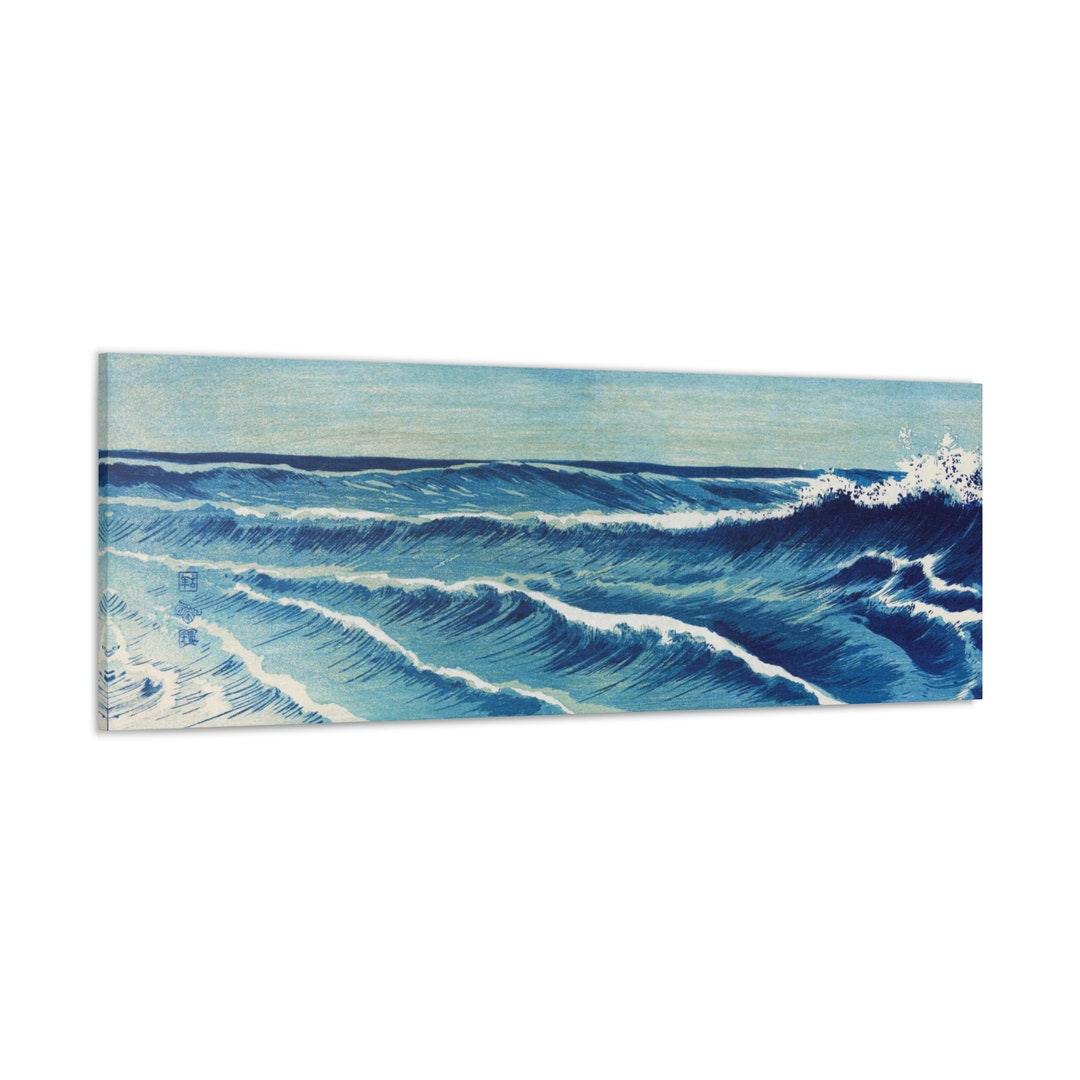 Ocean Waves, Vintage Japanese Woodcut Prints by Uehara Konen, Extra ...