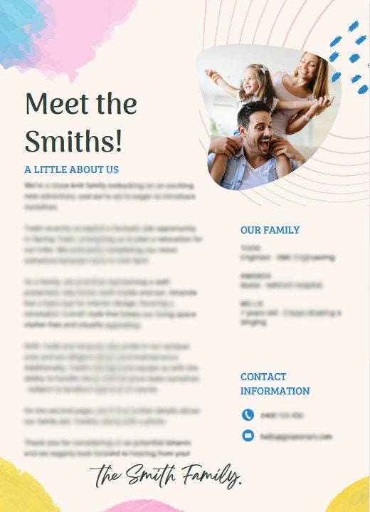 Personalized Rental Cover Letter - Tenant Resume - Rental Application ...