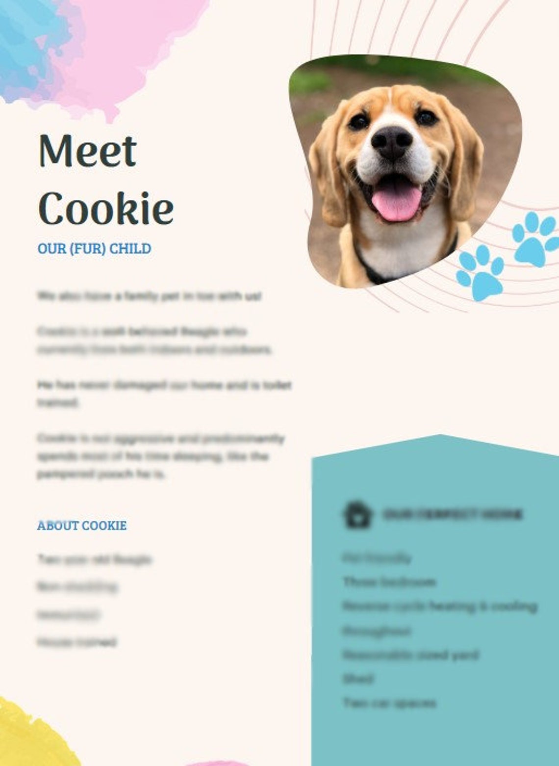 Personalized Rental Cover Letter - Tenant Resume - Rental Application ...