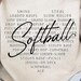 Softball Words SVG PNG DXF Pdf • Softball Png • Softball Heart Svg ...