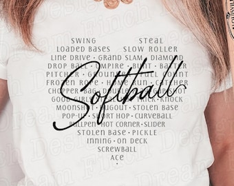 Softball Typography/words PNG - Etsy