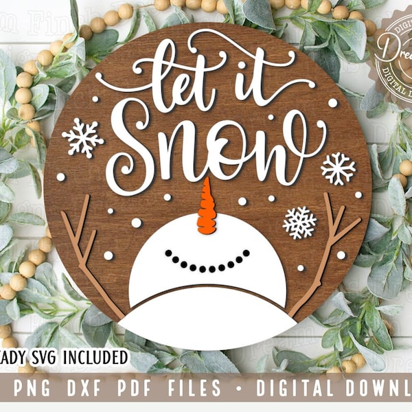 Let It Snow Round Sign - Etsy