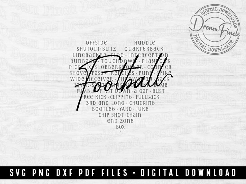 Football Words SVG PNG DXF Pdf • Football Words Heart Png - Etsy