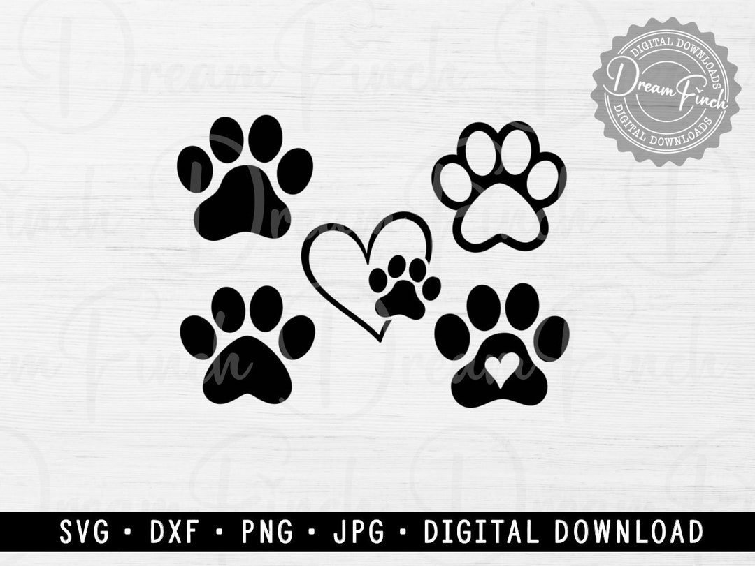 Pawprint Bundle SVG DXF PNG Jpg Cut Files - Digital Download - Etsy