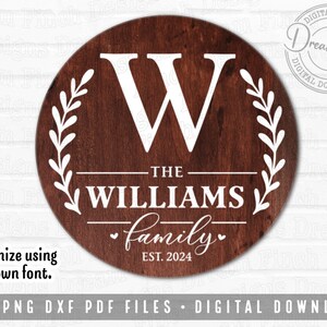 Family Initial Last Name SVG DXF PNG Pdf Cut and Printable Files for ...